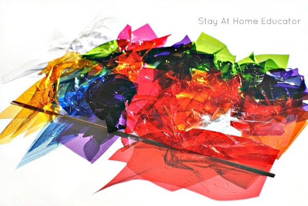 Teaching Preschoolers About Light with Cellophane Collages