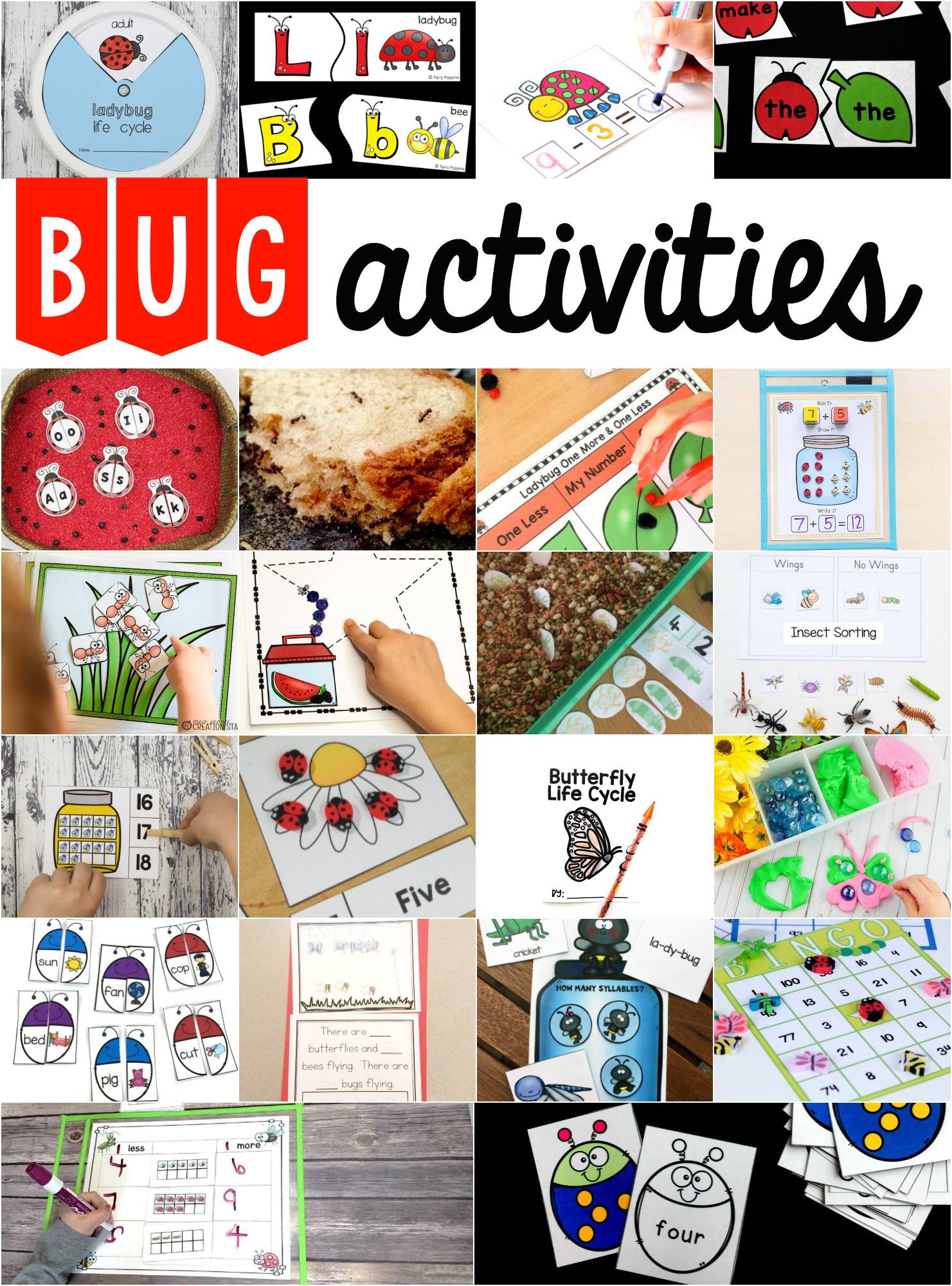 FREE Printable Prewriting Practice for an Insect Theme