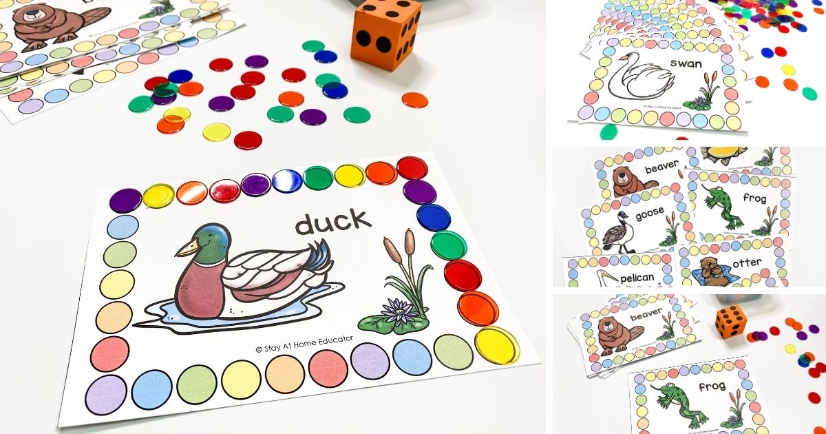 Pond Animal Counting Roll and Cover Games