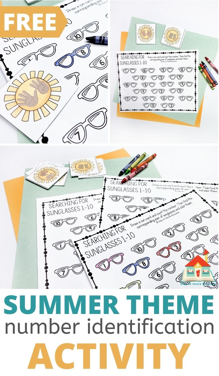 Summer Number Recognition Worksheets for Preschoolers