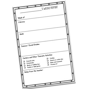{Editable} Weekly Learning Reports - Stay At Home Educator