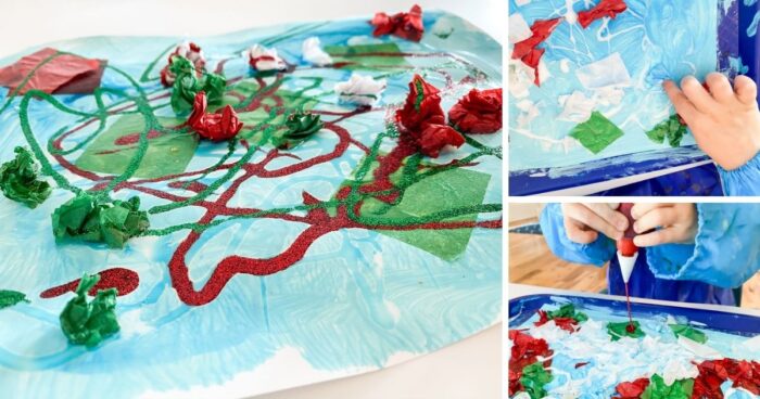 Christmas Collages/Preschool Process Art - Stay At Home Educator