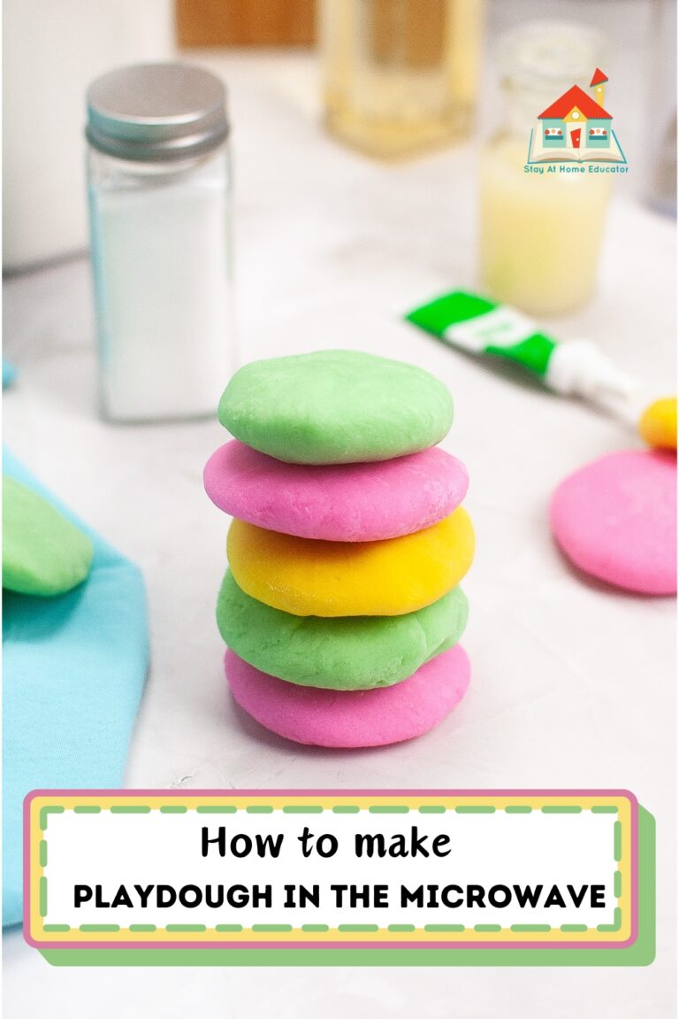 Easy Microwave Playdough Recipe - Stay At Home Educator