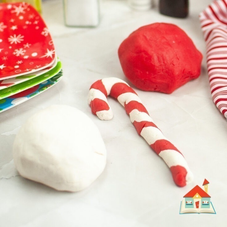 How to Make Candy Cane Playdough at Home - Stay At Home Educator