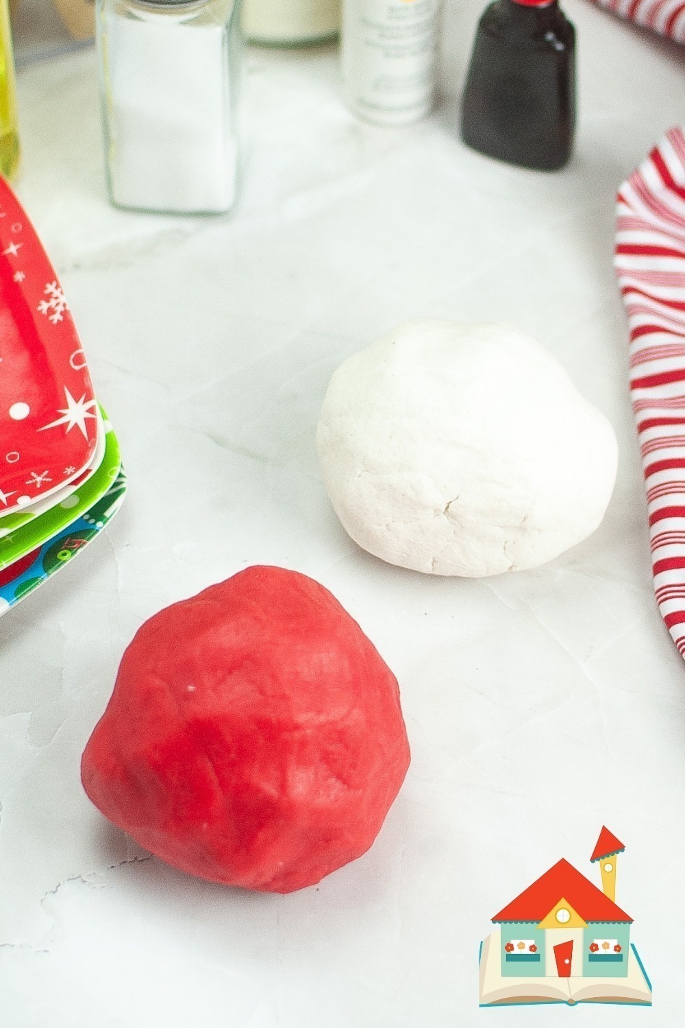 How to Make Candy Cane Playdough at Home - Stay At Home Educator