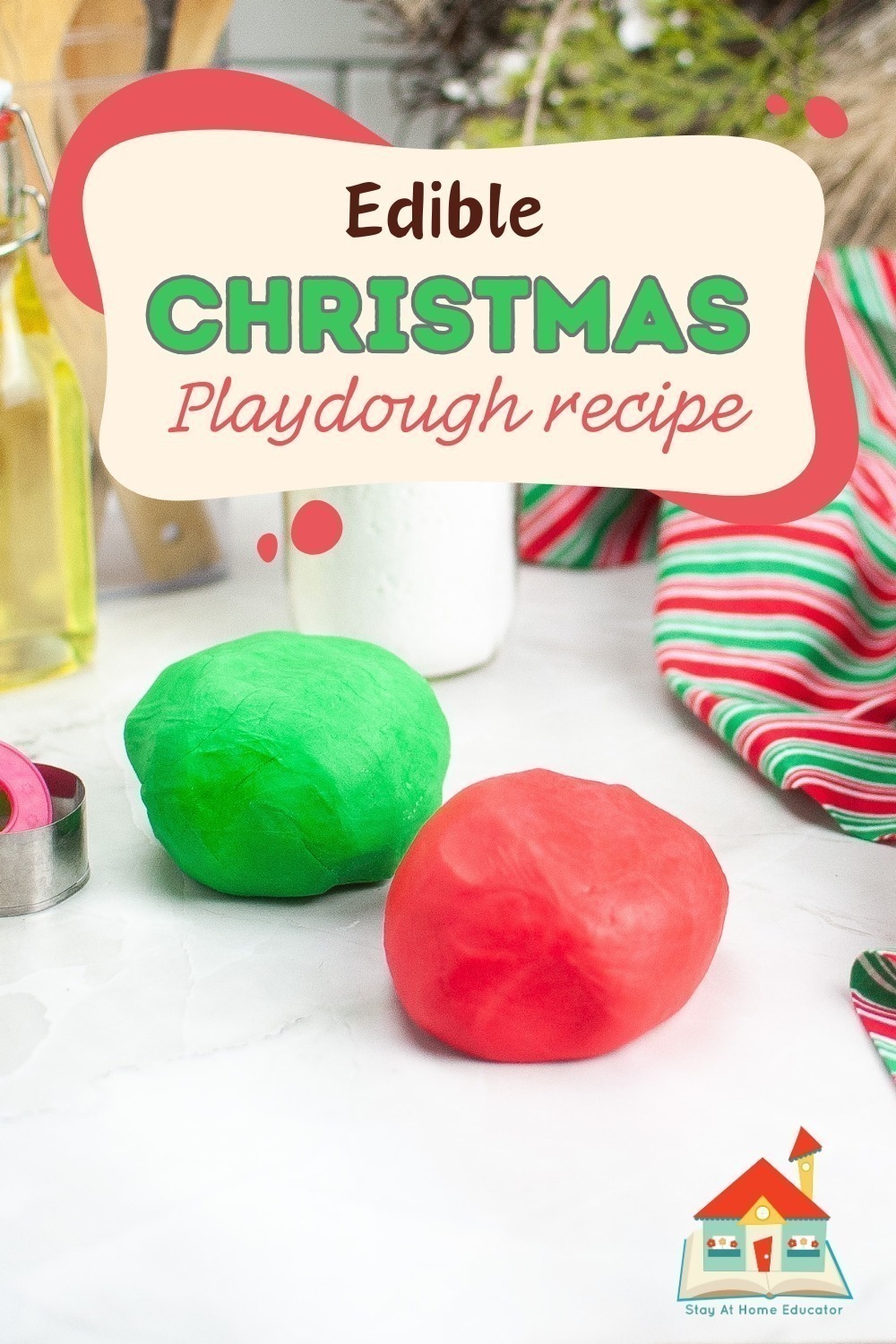 Edible Christmas Playdough Recipe with Frosting
