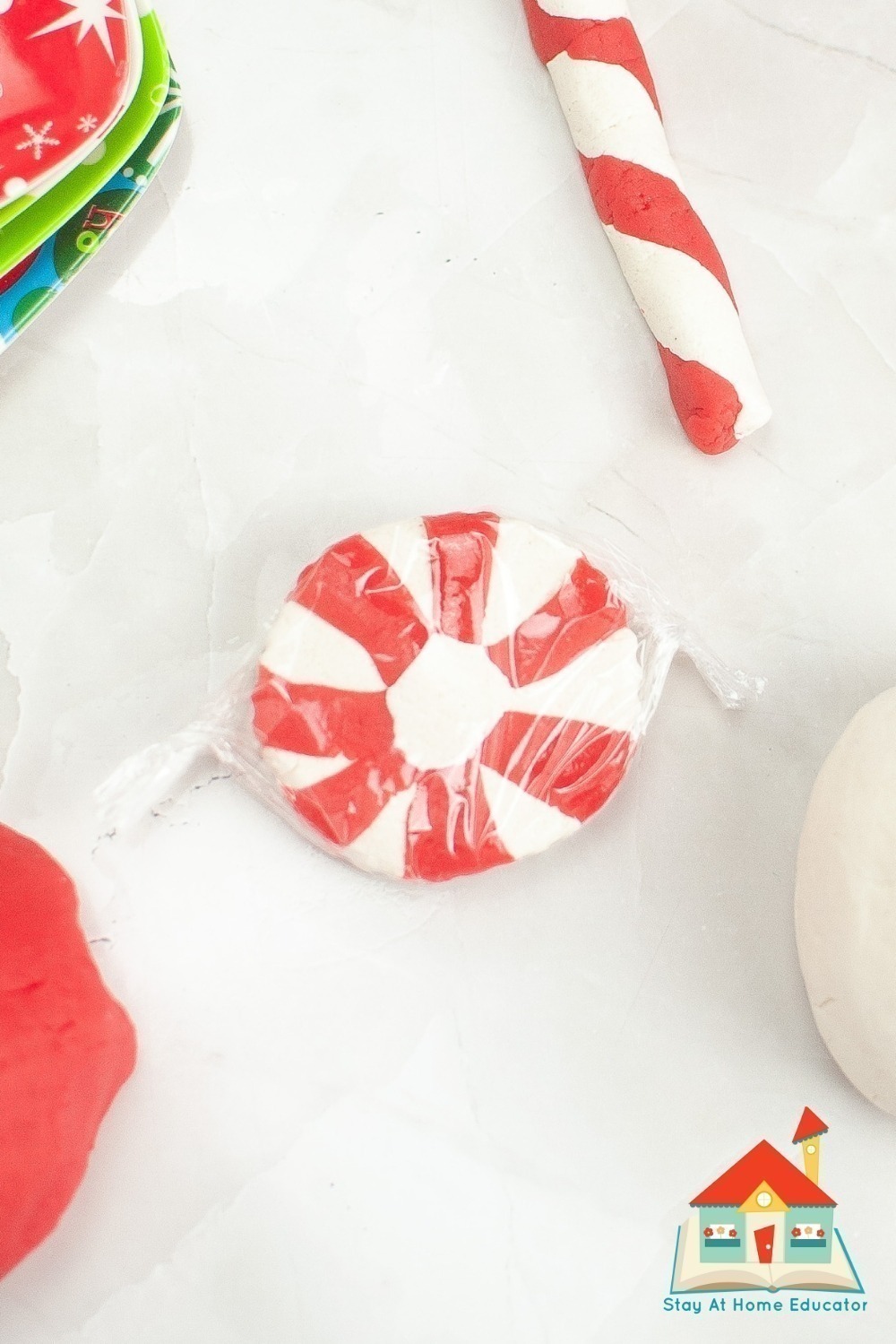 How to Make Candy Cane Playdough at Home - Stay At Home Educator