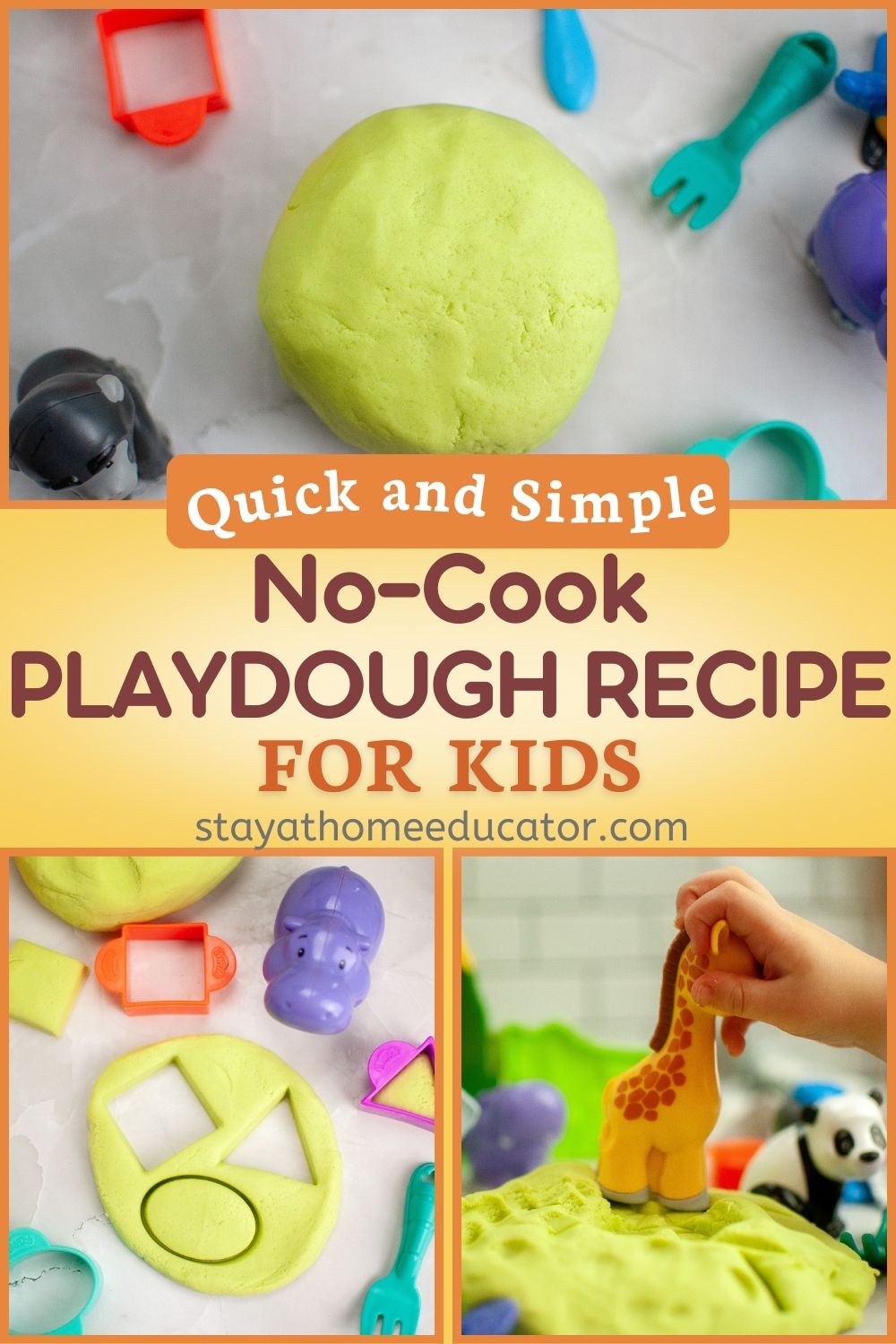 Simple and Fast No Cook Playdough Recipe - Stay At Home Educator