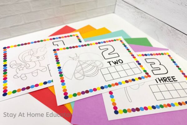 Preschool Math Numbers Playdough Mats - Stay At Home Educator