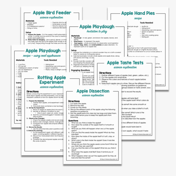 Apple Science Preschool Lesson Plans - Stay At Home Educator
