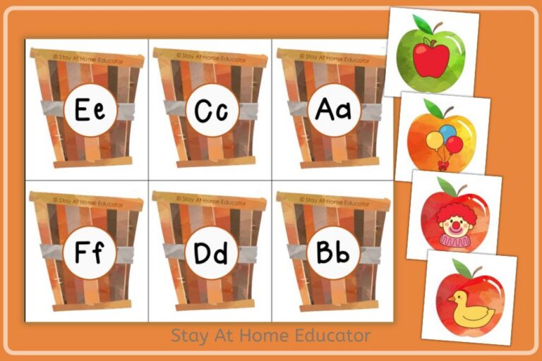 Apple Letter Recognition Activity with Beginning Sound - Stay At Home ...