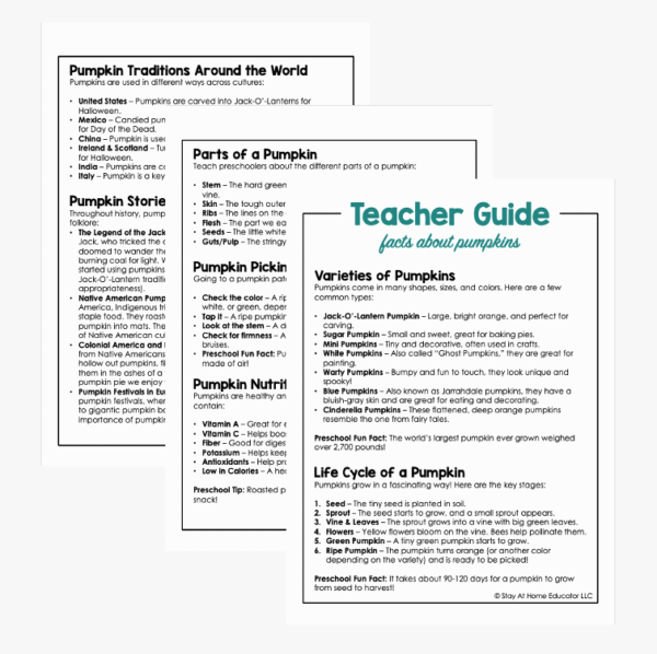 Pumpkin Science Preschool Lesson Plans - Stay At Home Educator